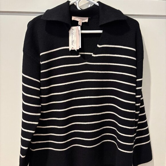 Philosophy | Sweaters | Nwt Philosophy Black And White Striped Soft ...